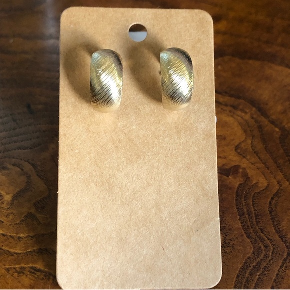 Monet | Jewelry | Vintage Monet Brushed Gold Tone Hoop Earrings | Poshmark